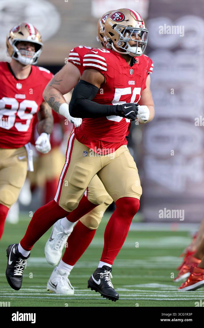 San Francisco 49ers linebacker Curtis Robinson (59) runs onto the field ...