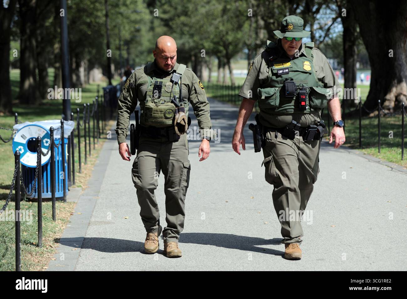 U.S. Customs and Border Protection officers patrol near the Lincoln ...