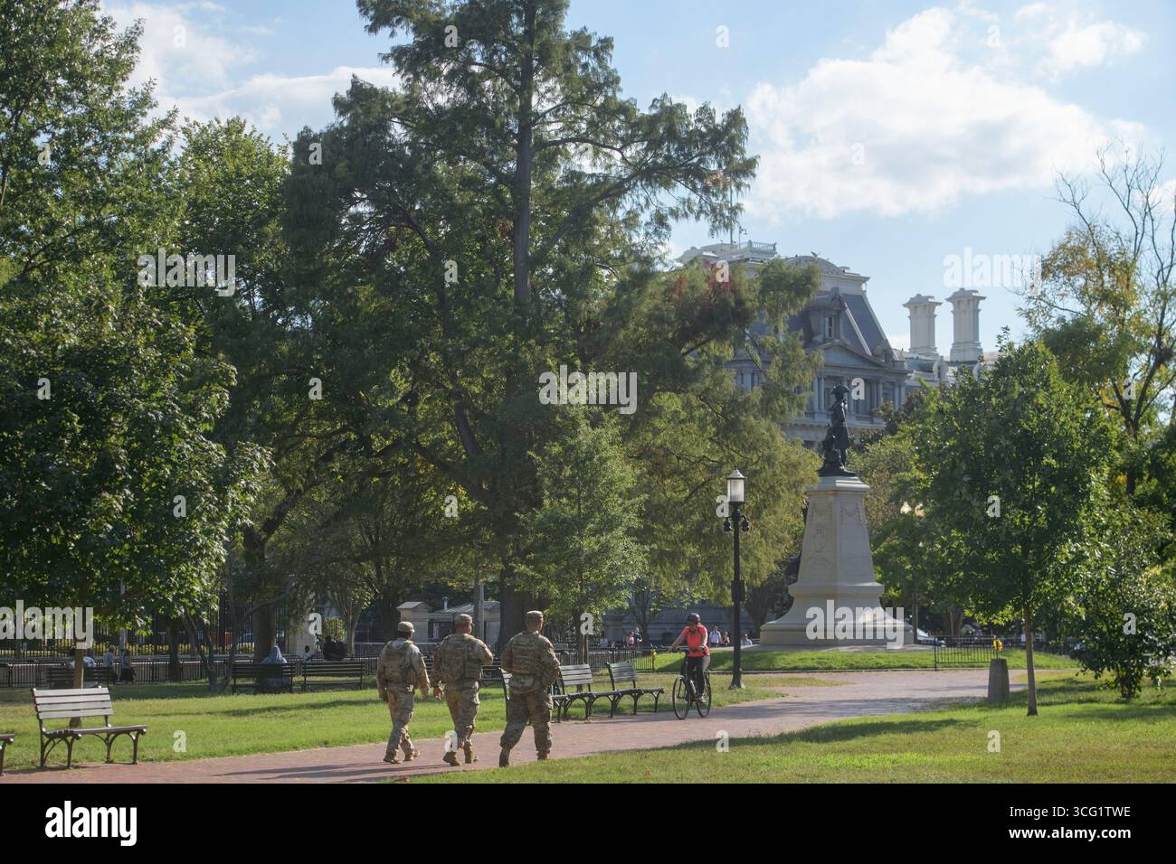 Members of the South Carolina National Guard patrol Lafayette Park near ...