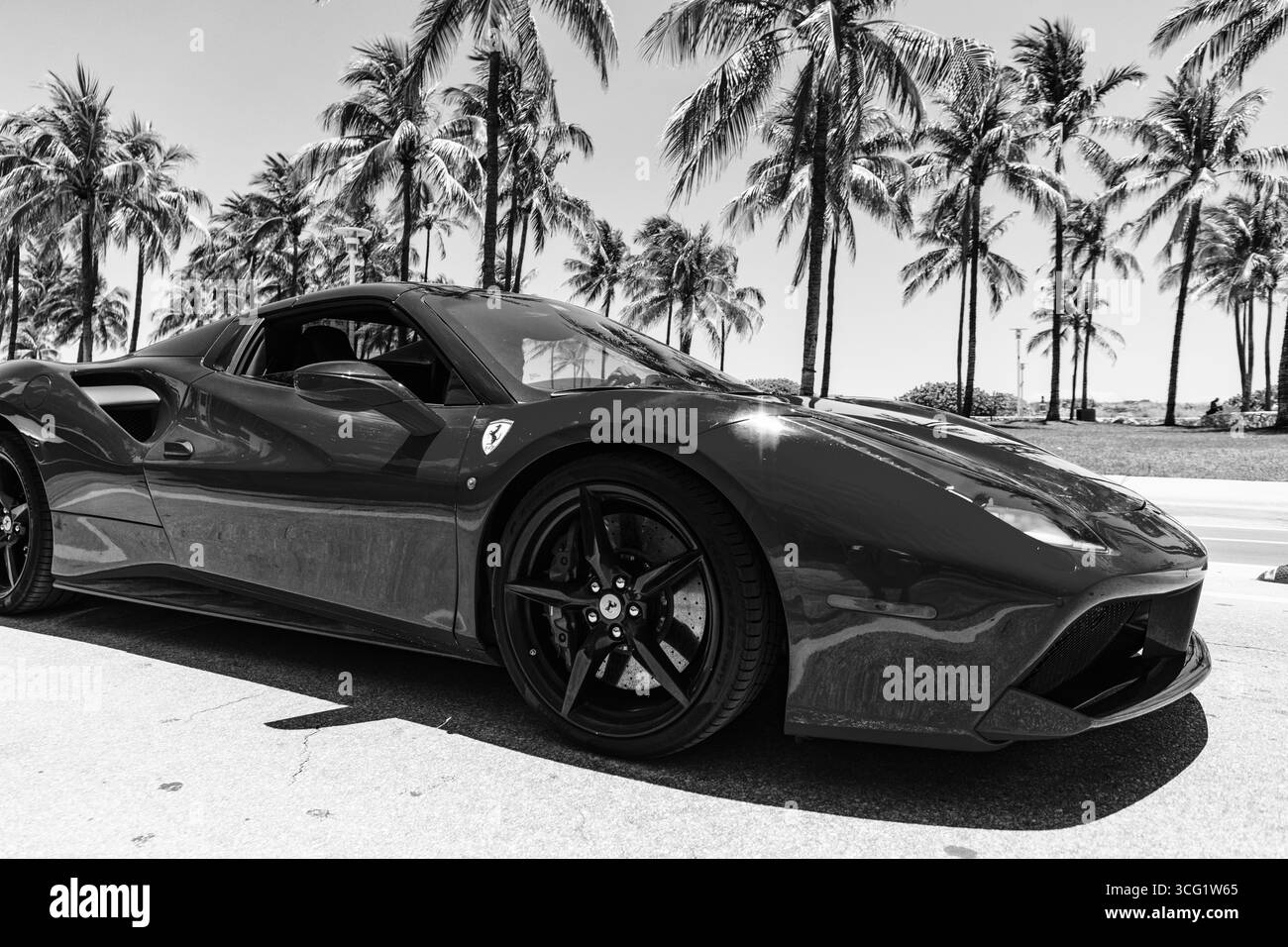 Miami Beach, Florida USA - June 9, 2024: Ferrari 488 gtb spider red in ...
