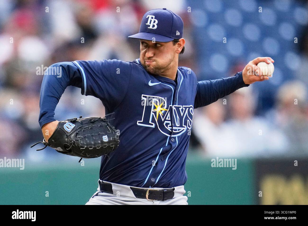 Tampa Bay Rays' Ian Seymour pitches in the first inning of a baseball ...