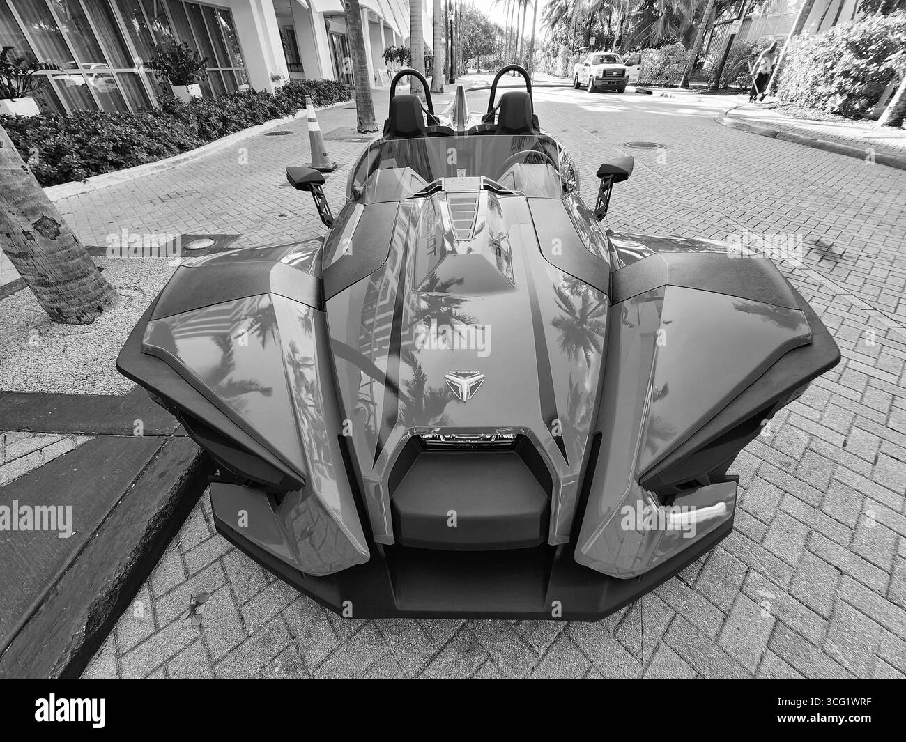 Miami Beach, Florida USA - June 6, 2024: 2023 Polaris Slingshot SL Grey ...