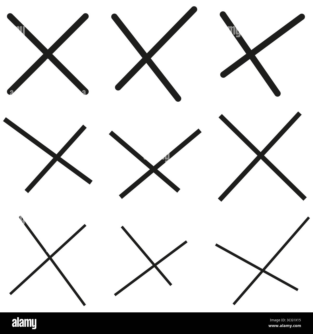 Hand drawn cross marks. Rough texture symbol. Simple vector ...