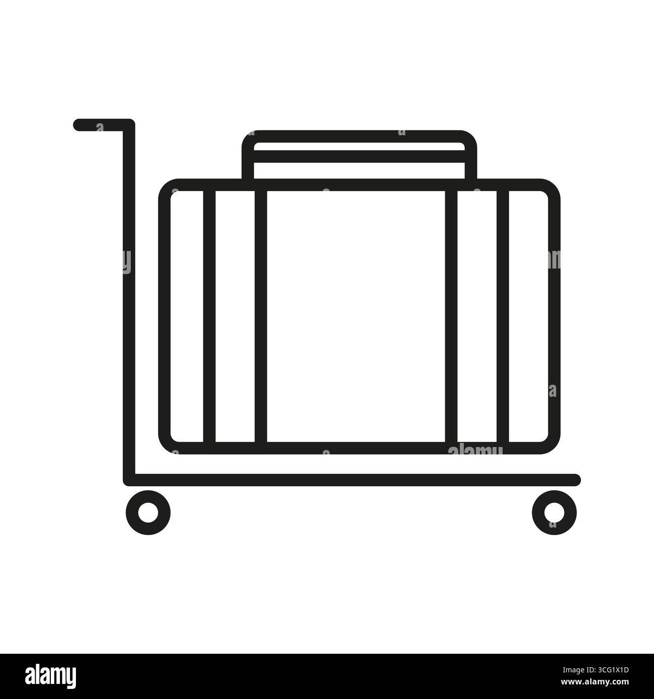 Luggage cart illustration. Travel bag symbol. Suitcase trolley Vector ...