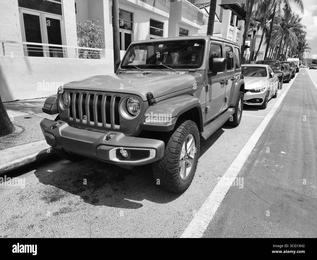 Miami Beach, Florida USA - June 8, 2024: 2018 Jeep Wrangler Unlimited ...