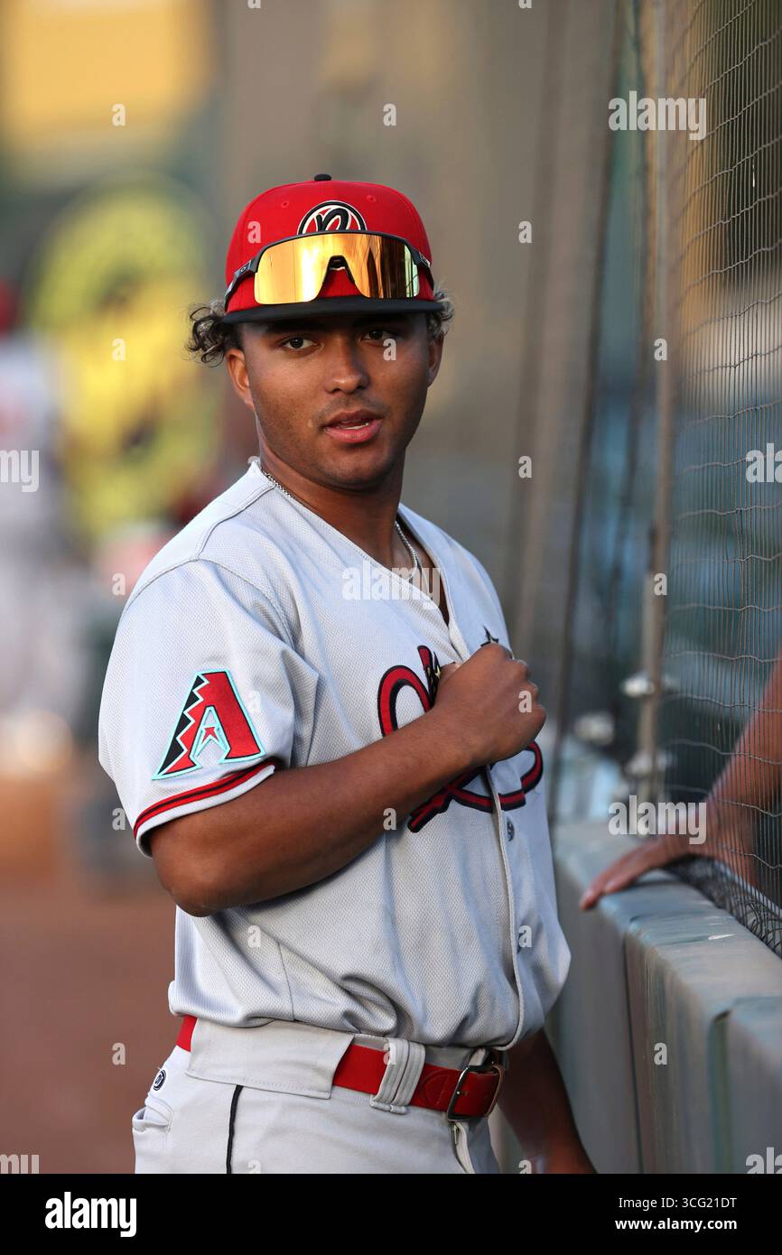 Kayson Cunningham (3) of the Visalia Rawhide before a game against the ...