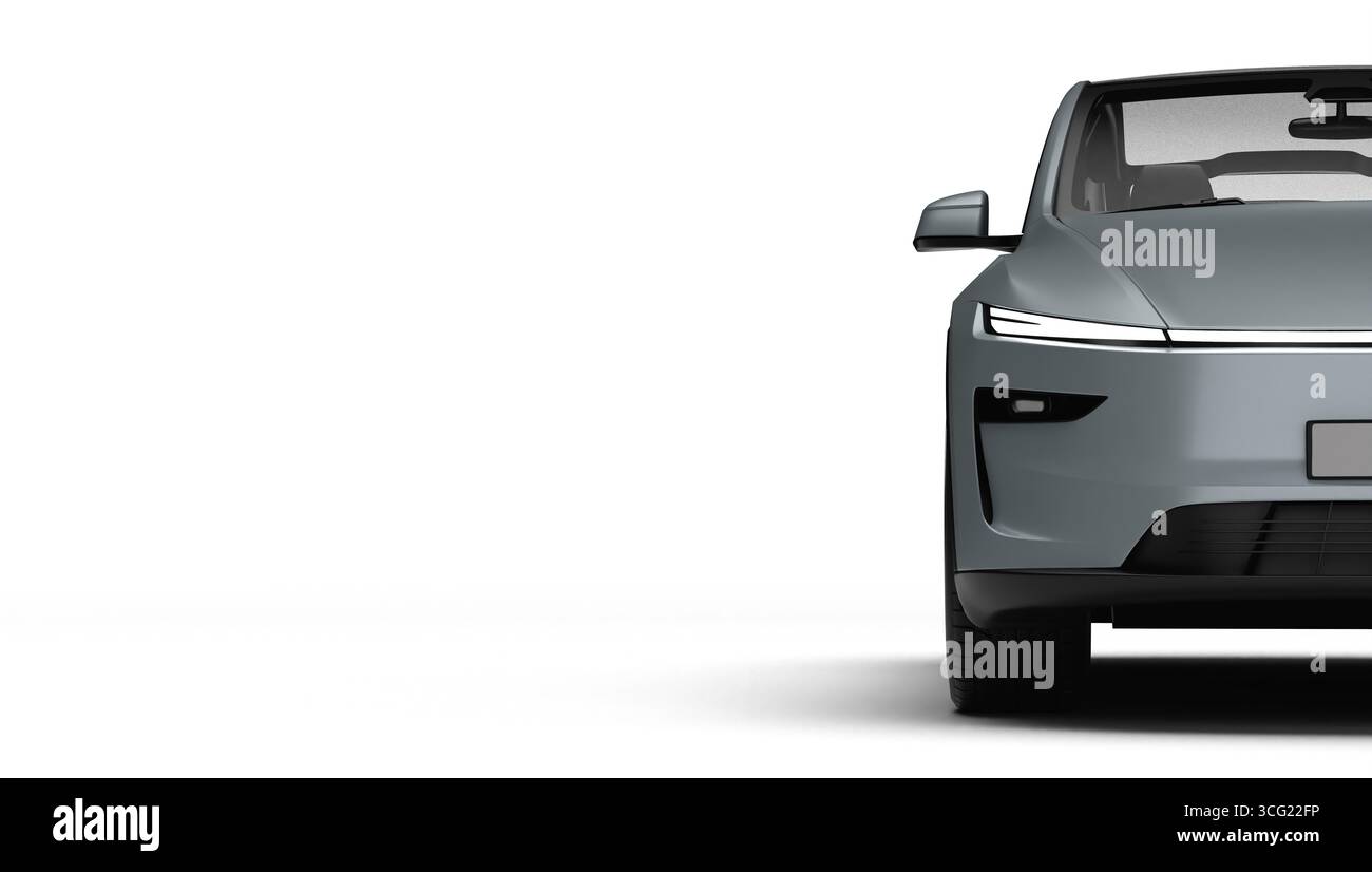 Izmir, Turkey - Aug 25 2025: Realistic 3D render of a gray 2025 Tesla ...