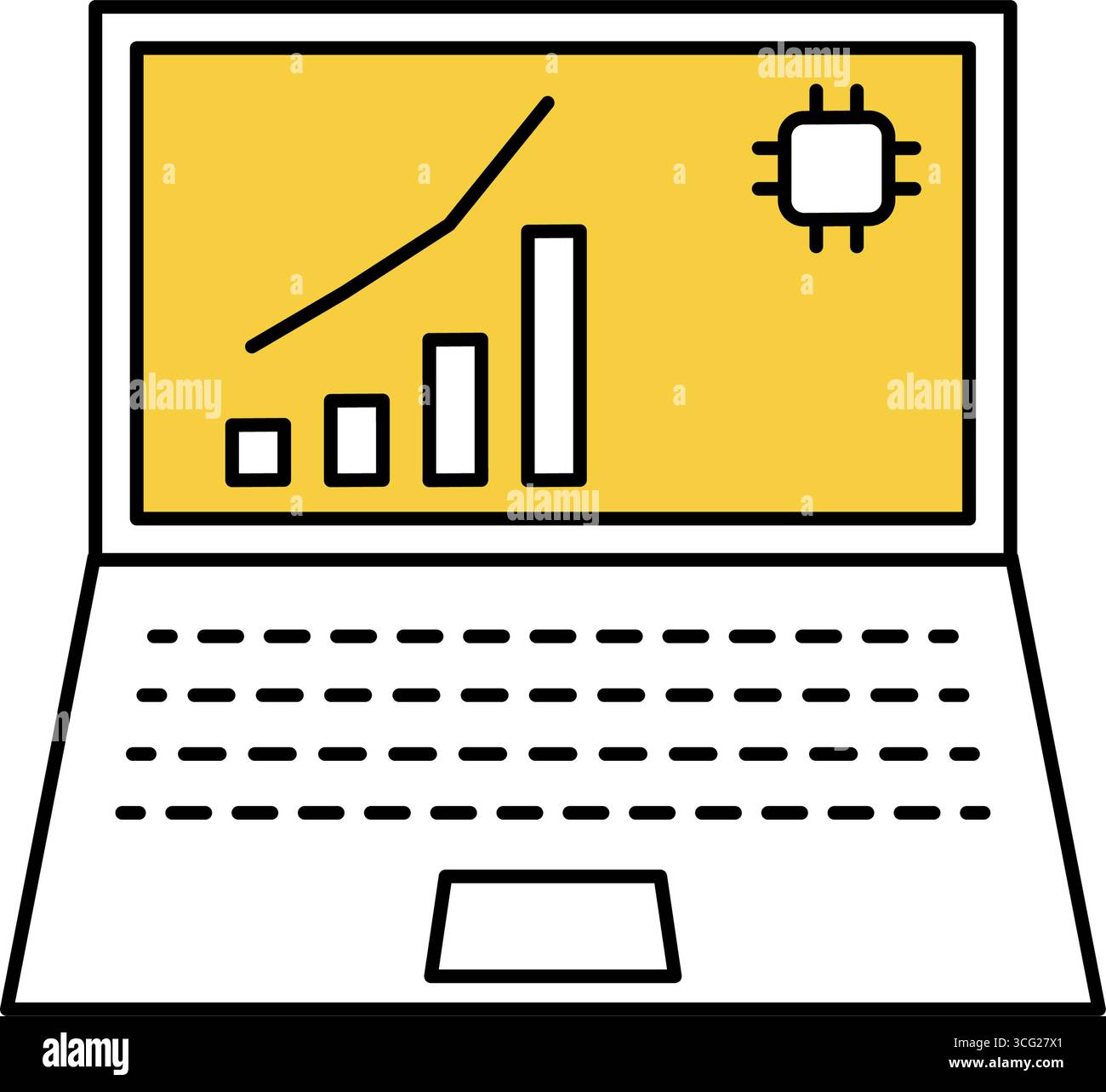 Fintech icon of AI-powered investment advice with artificial ...