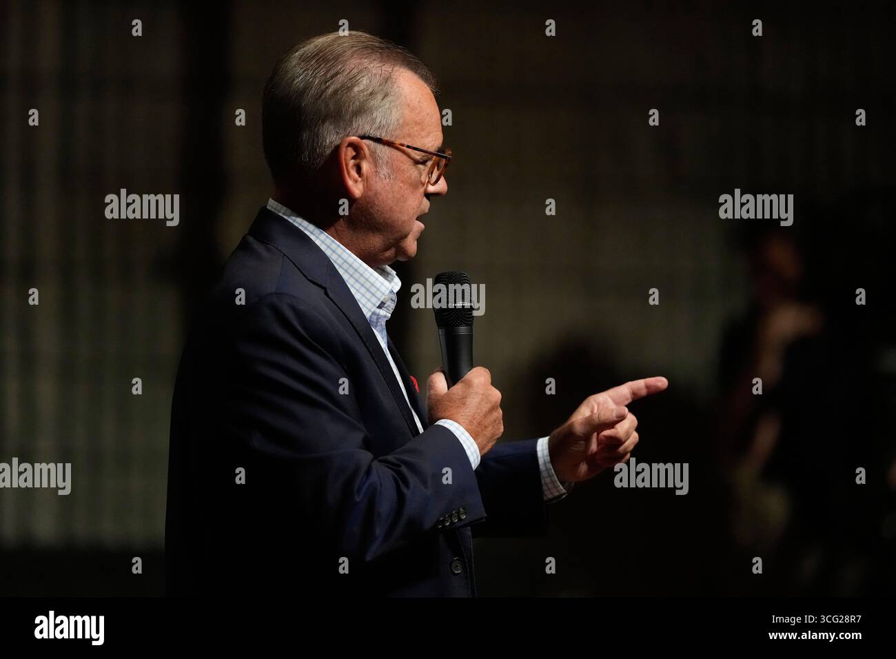 Republican Rep. Mark Alford addresses attendees at a town hall, Monday ...