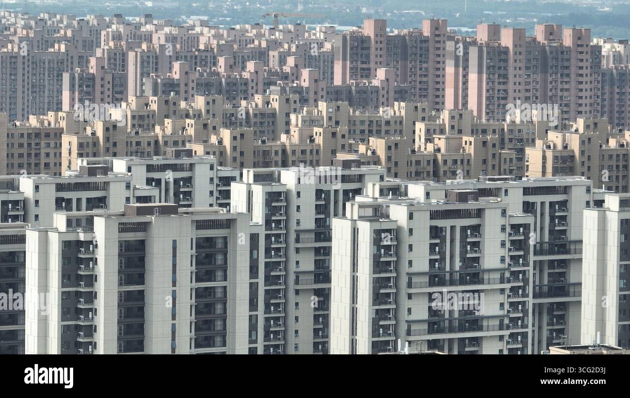 SHANGHAI, CHINA - AUGUST 26, 2025 - The closely arranged residential ...