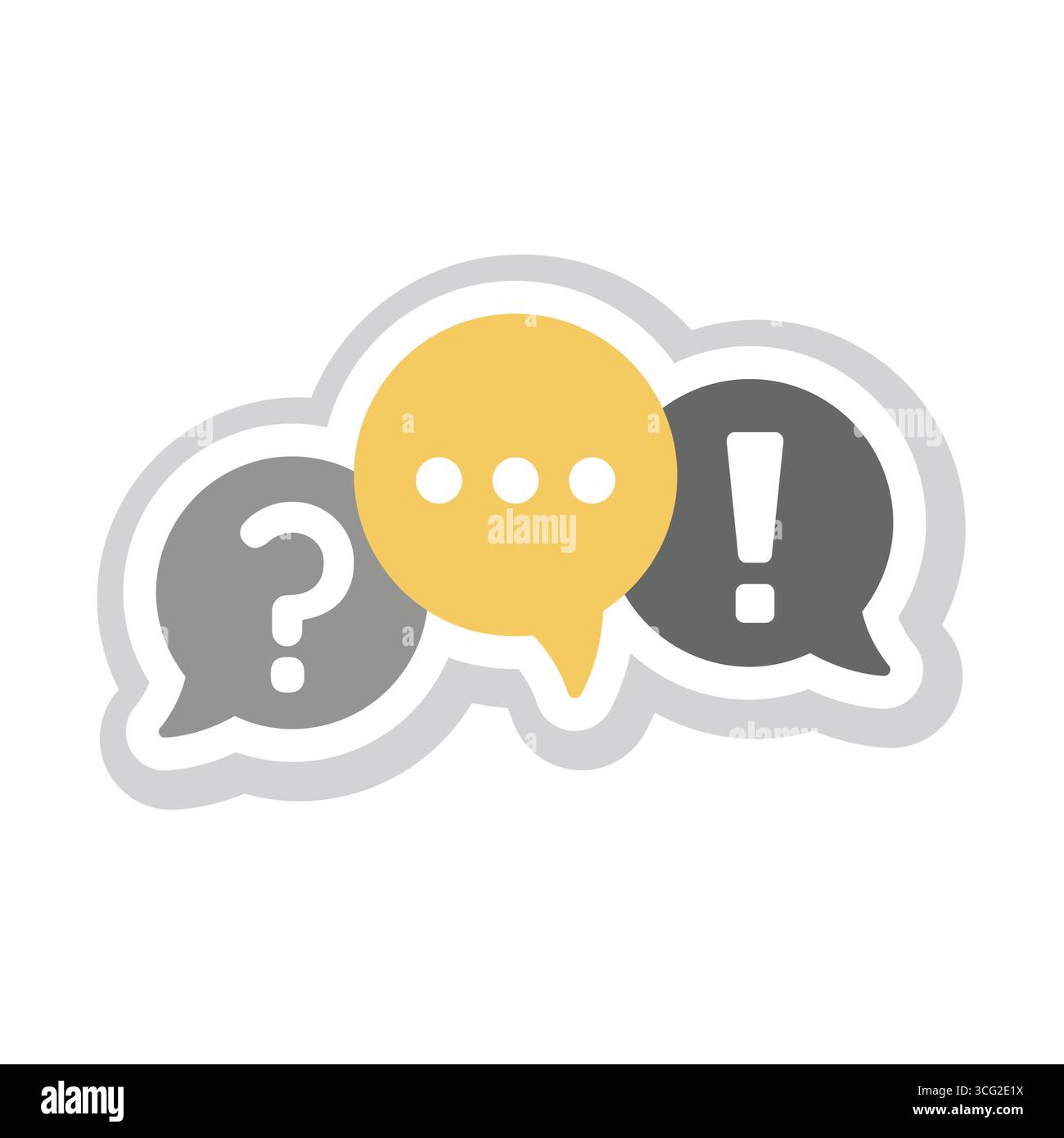Talking, conversation speech bubbles label. Chat bubble with question ...
