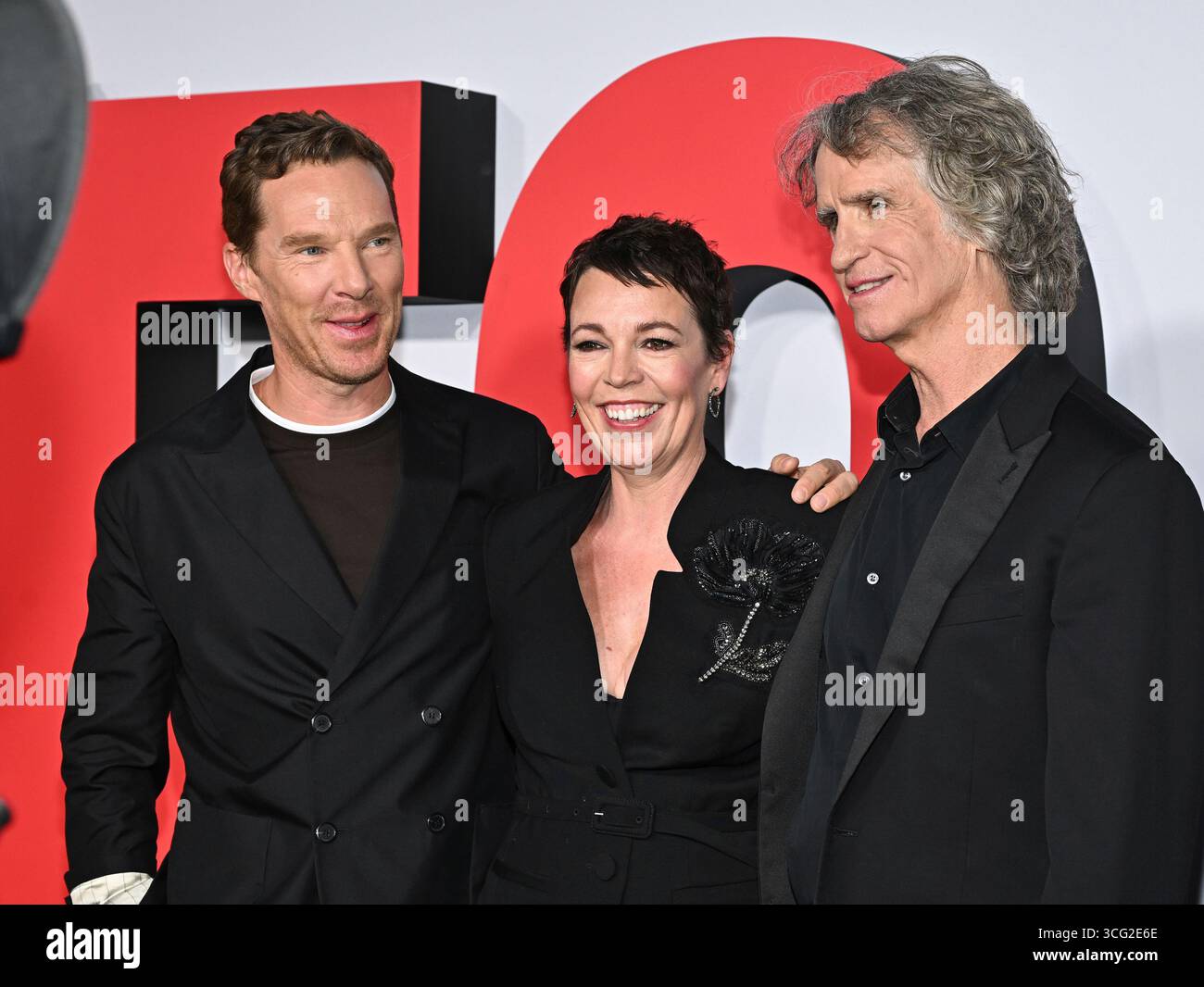 Benedict Cumberbatch, left, Olivia Colman and Jay Roach attend the ...