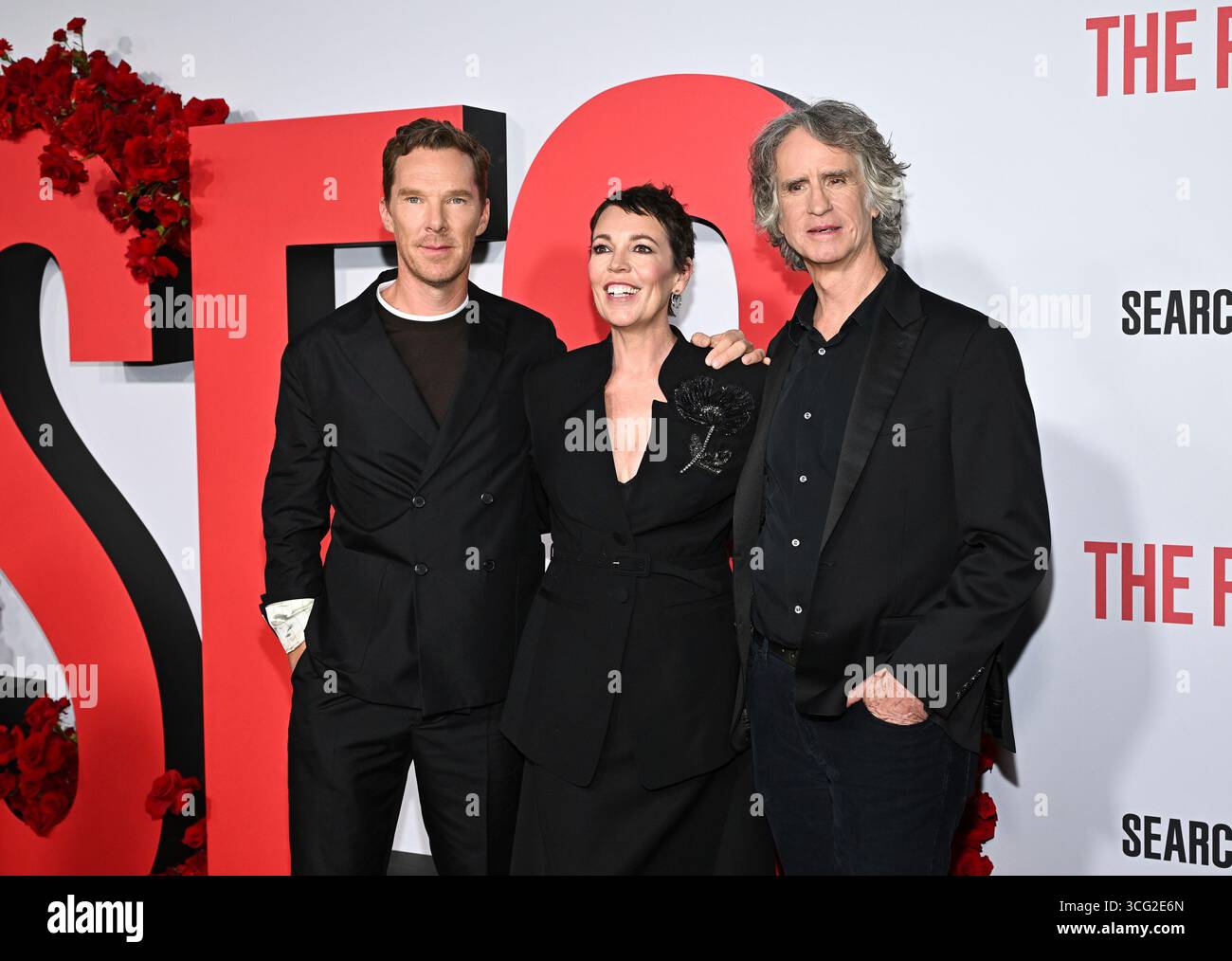 Actors Benedict Cumberbatch, left, Olivia Colman and director Jay Roach ...