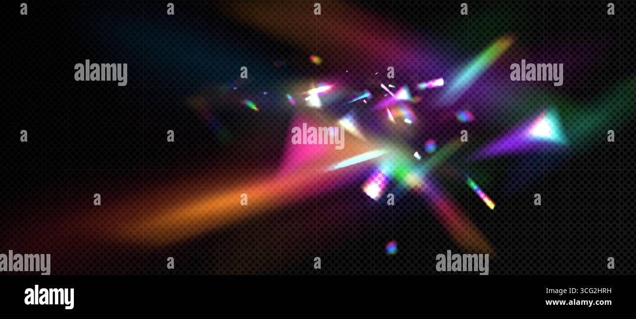 Flare lens prism effect with rainbow light refraction and colorful ...