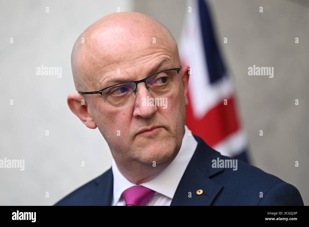 Director-General of ASIO Mike Burgess speaks to the media during a ...
