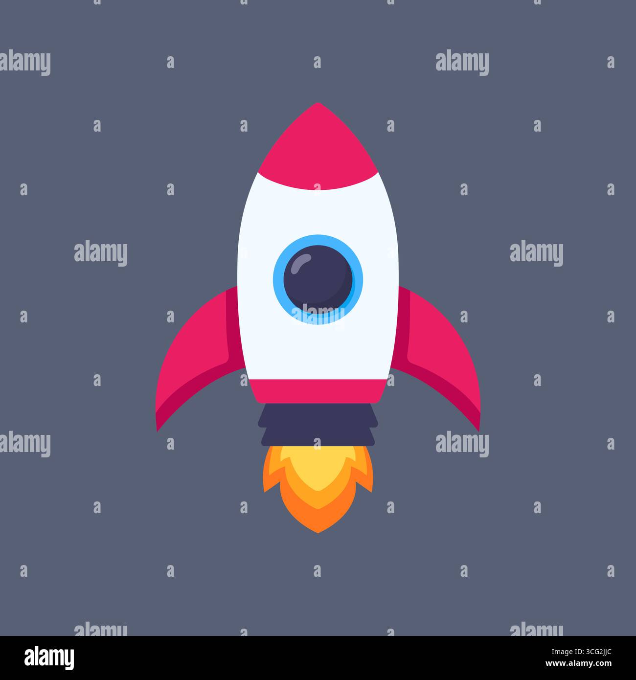Rocket ship flying in Stock Vector Images - Alamy