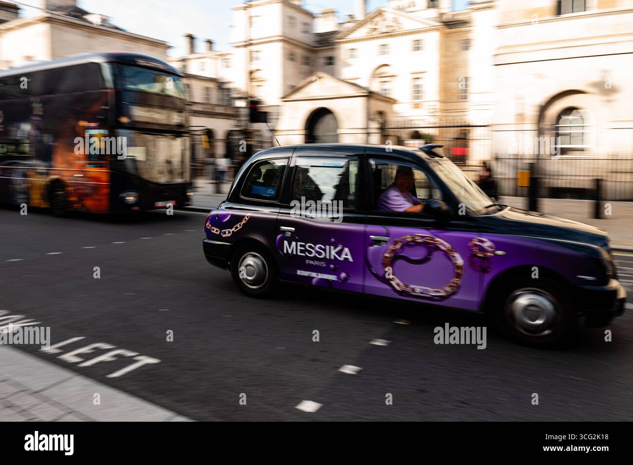 London, England, 07th October 2023: A cabbie with 'MESSIKA ...