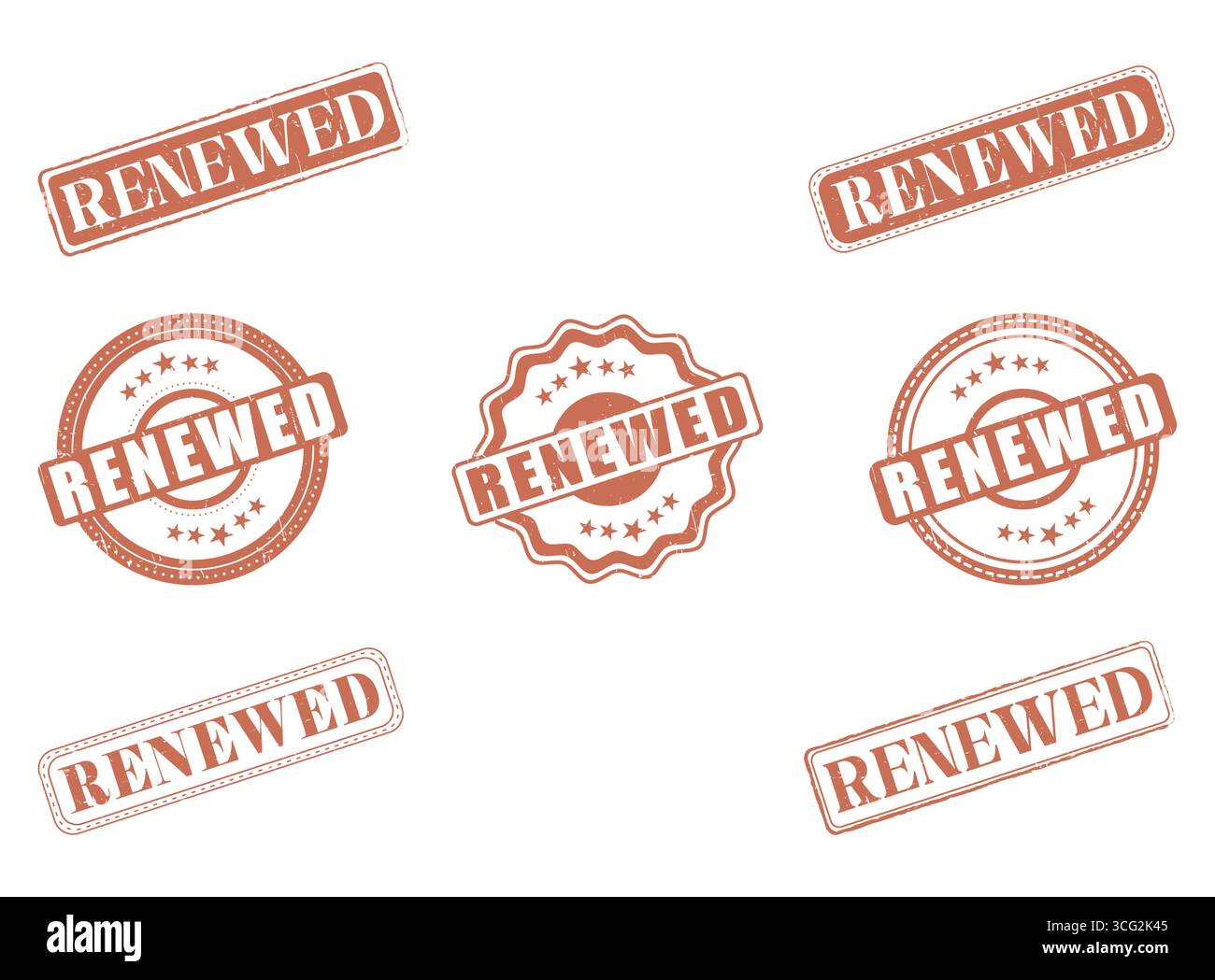 A Collection of Renewed Rubber Stamps and Seals Stock Vector Image ...