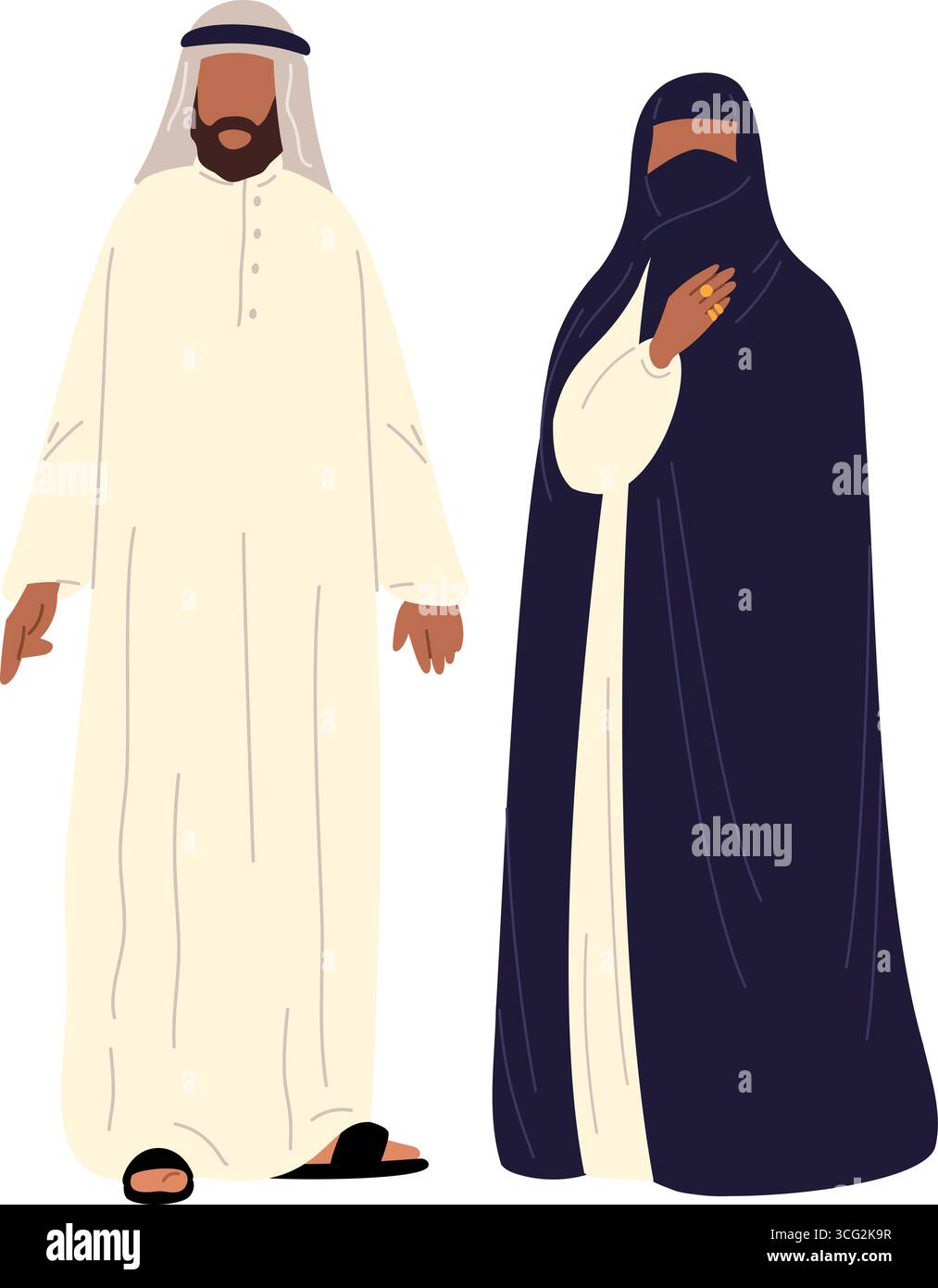 Arab couple standing in Stock Vector Images - Alamy