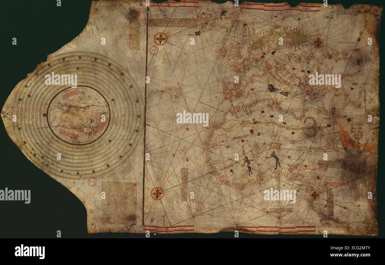 "Columbus map", drawn c. 1490 in the Lisbon mapmaking workshop of ...