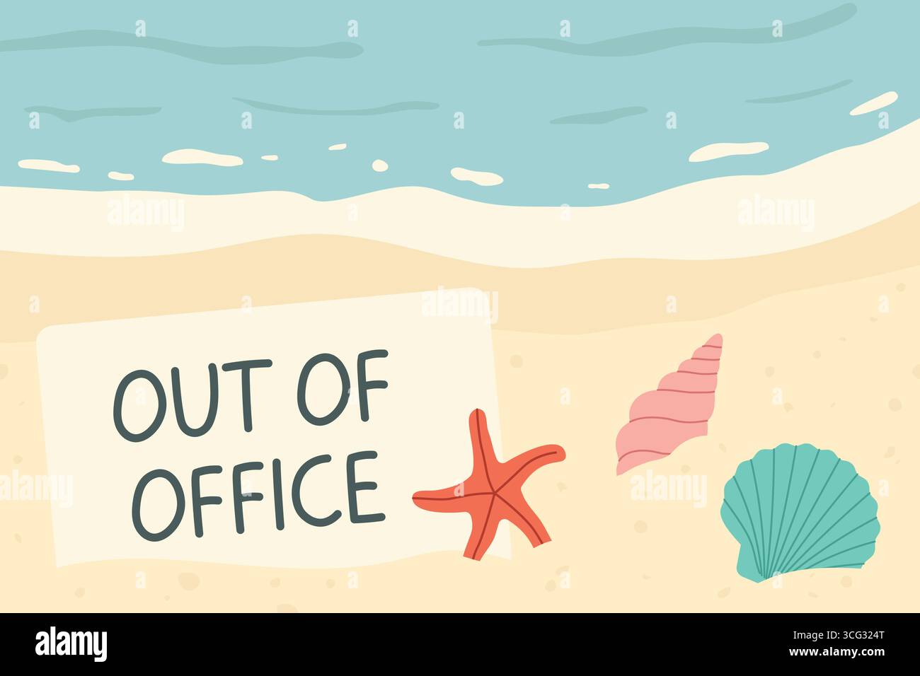 out of office message on the tropical sandy beach, Paid Time Off ...