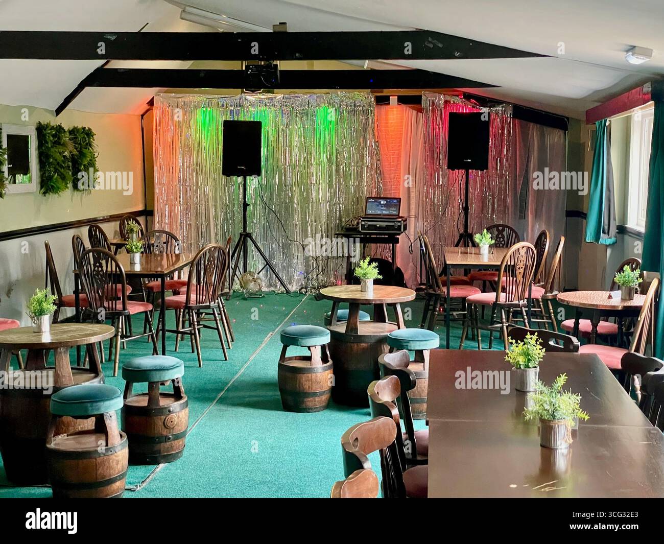 skittle alley seating dining and drinking area at the Ruihton inn; a ...