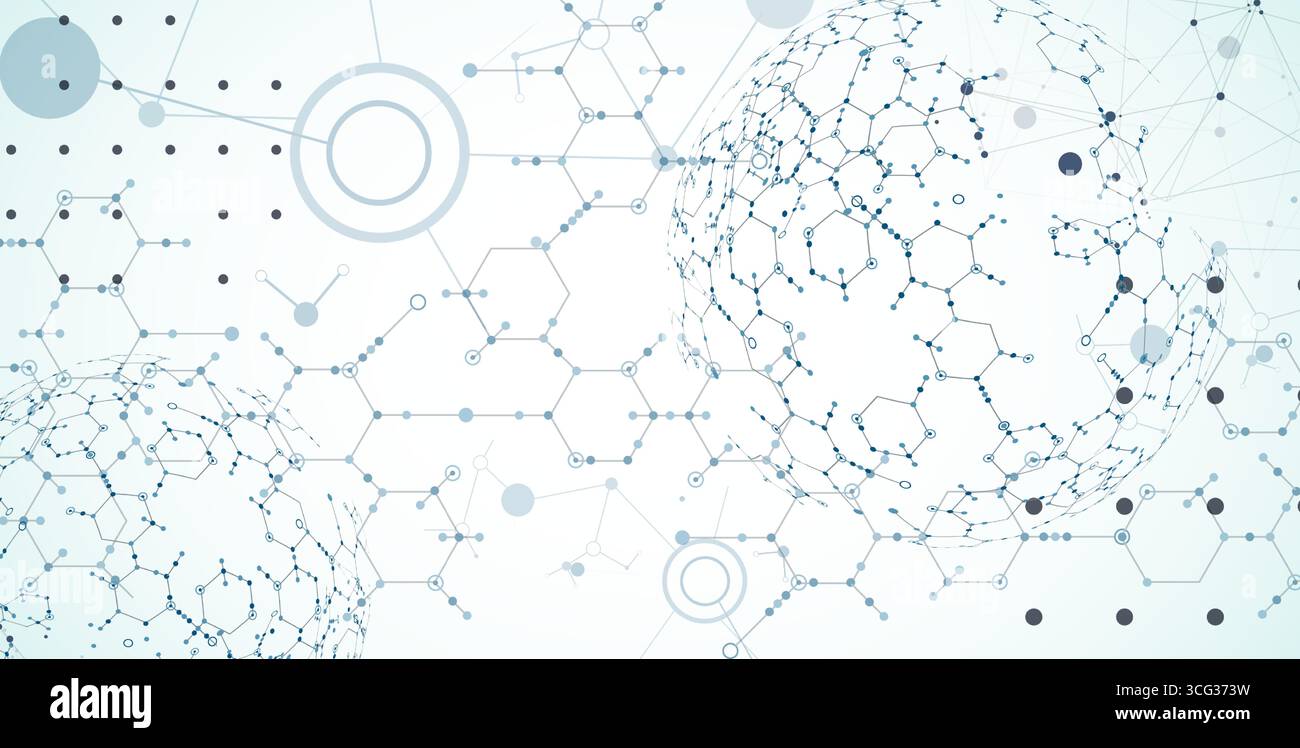 Abstract biotechnology innovation background. Hexagons theme. Vector ...