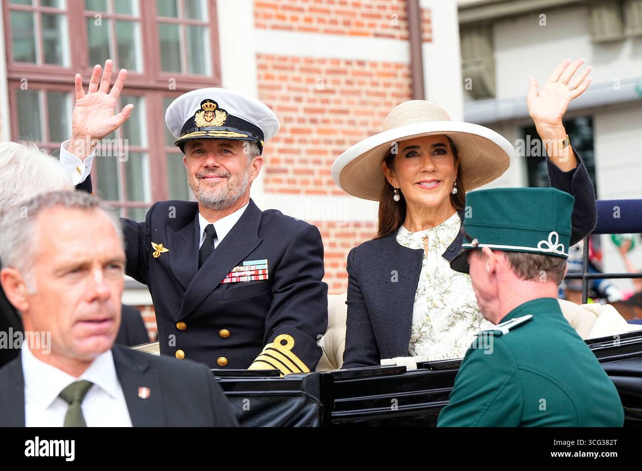 Danish King Frederik and Queen Mary wave during a summer tour to ...