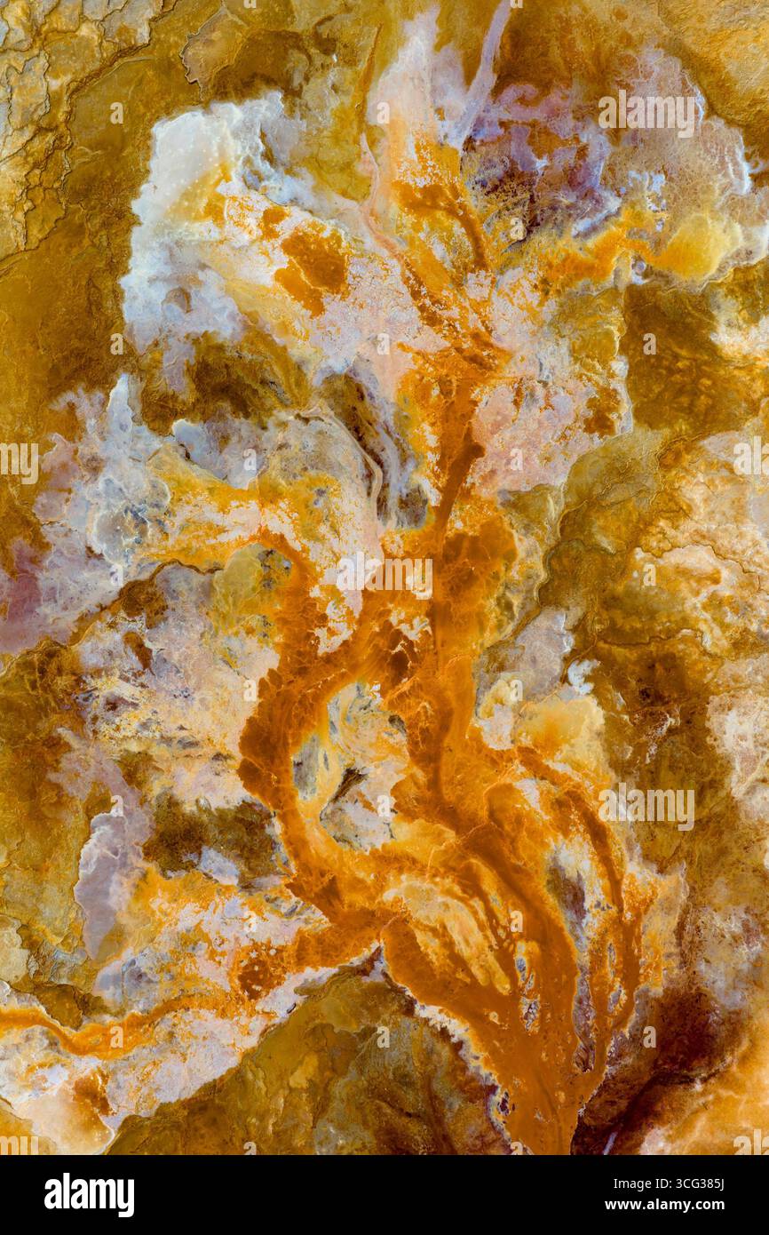 Aerial photo shows the 'Devil's Eye' - Aiken Spring in Haixi Mongol and ...