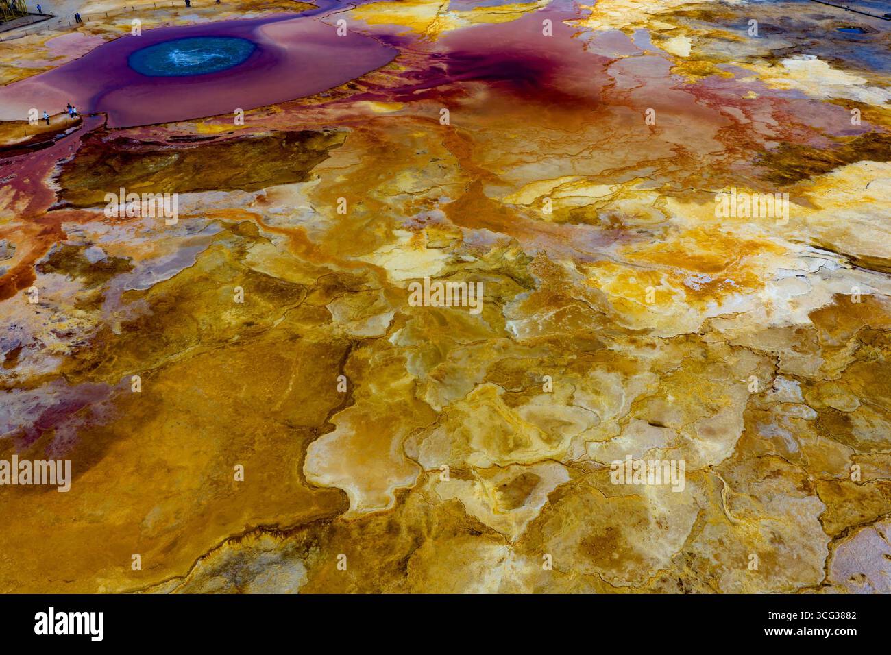 Aerial photo shows the 'Devil's Eye' - Aiken Spring in Haixi Mongol and ...