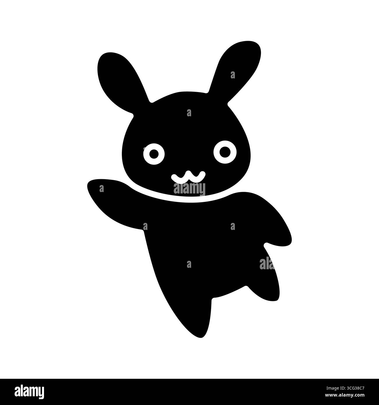 White line rabbit icon isolated Black and White Stock Photos & Images ...