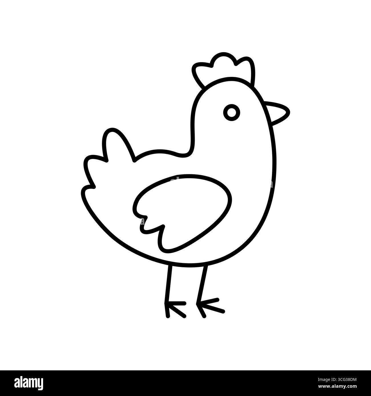 Line color rooster cute Stock Vector Images - Alamy