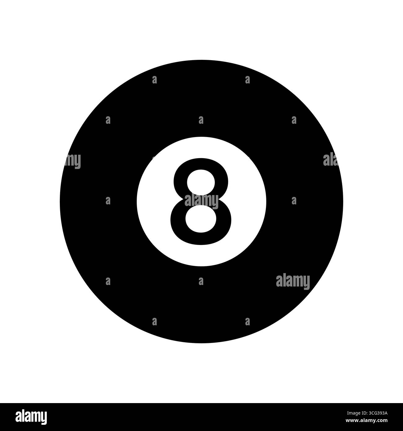 vector illustration of a simple eight ball from a game of pool or ...