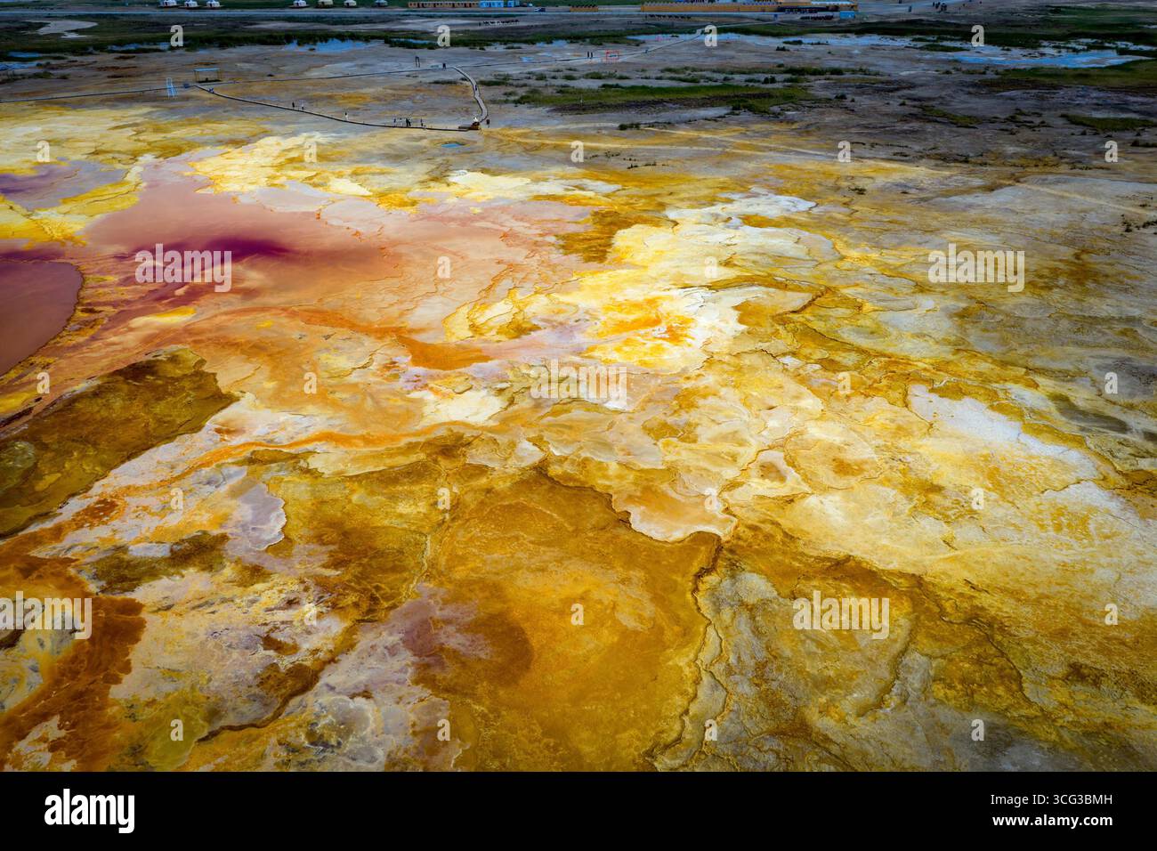 Aerial photo shows the 'Devil's Eye' - Aiken Spring in Haixi Mongol and Tibetan Autonomous ...