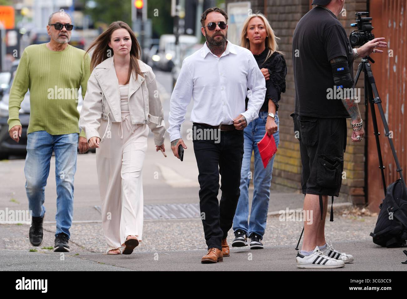 Phillip Curson (centre) arrives at Chelmsford Crown Court, Essex, where ...