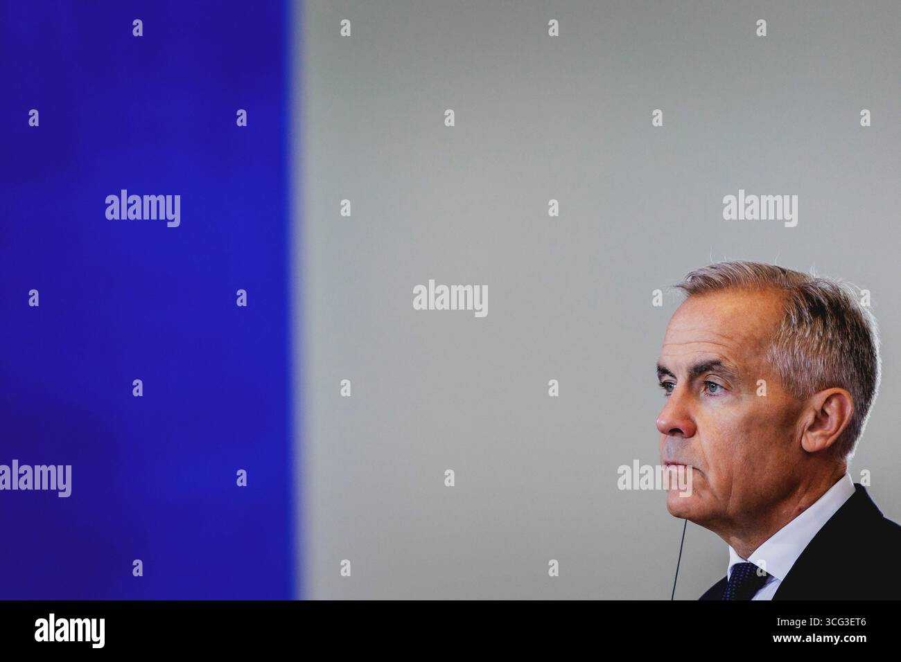Mark Carney, Prime Minister of Canada, pictured during a press ...
