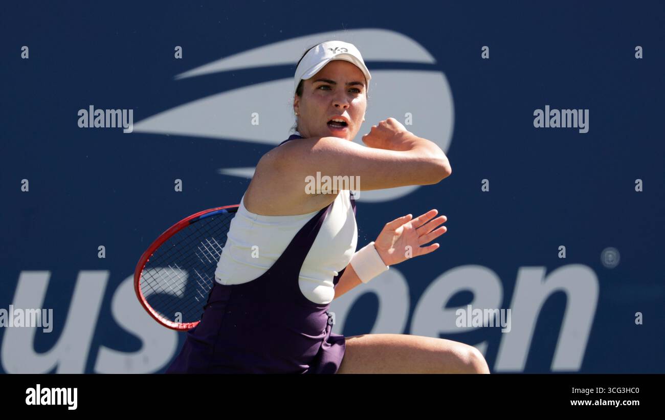 Elena-Gabriela Ruse, of Romania, during the first round of the US Open ...