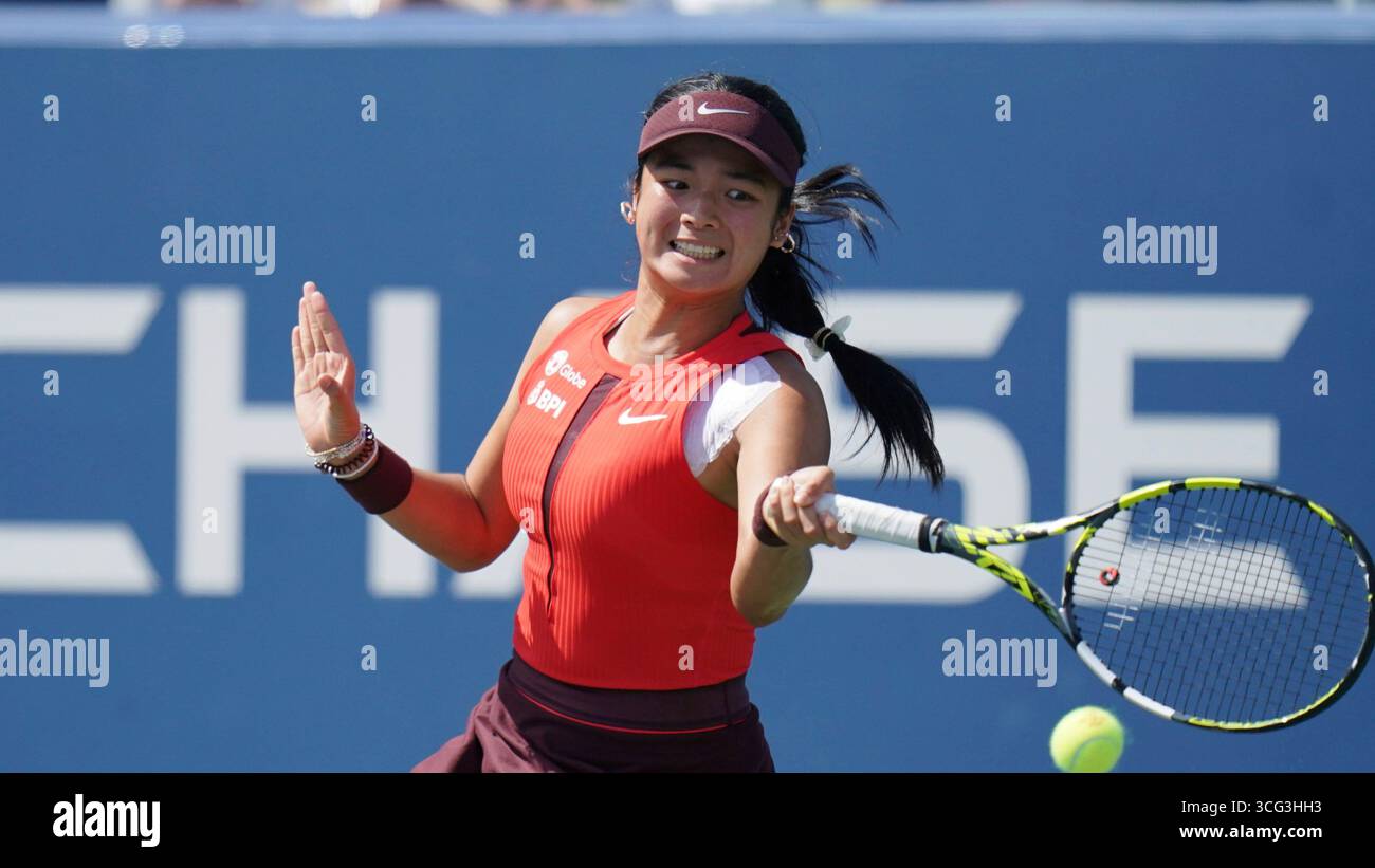 Alexandra Eala of the Philippines during the first round of the U.S ...