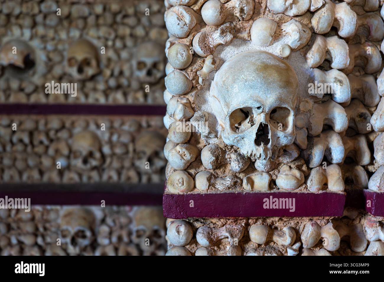 09.05.2017, Faro, Portugal: Interior view of the Chapel of Bones (Capela dos Ossos) inside ...