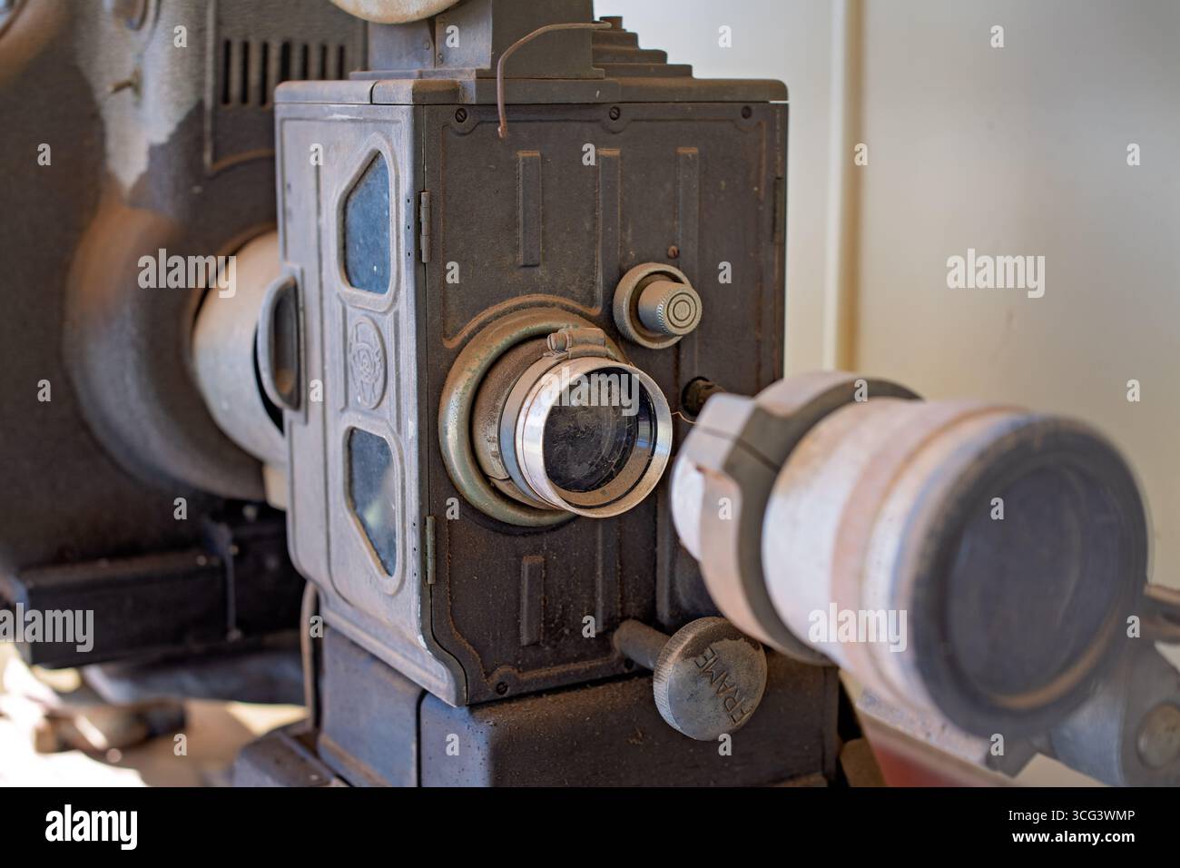 historic drive in movie film projector Stock Photo - Alamy