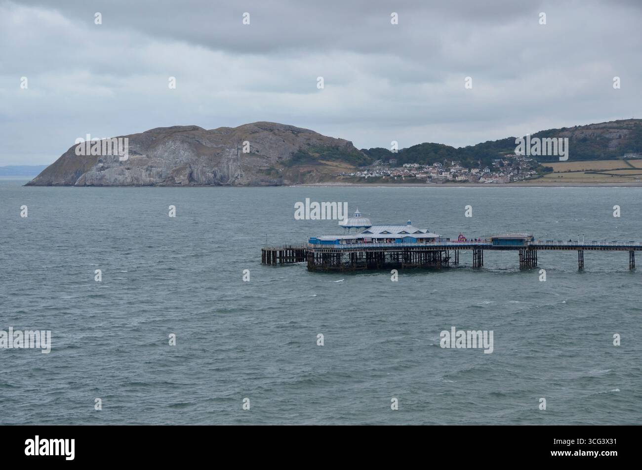 Llandudno Pier and Little Orme in north Wales looking from Great Orme ...
