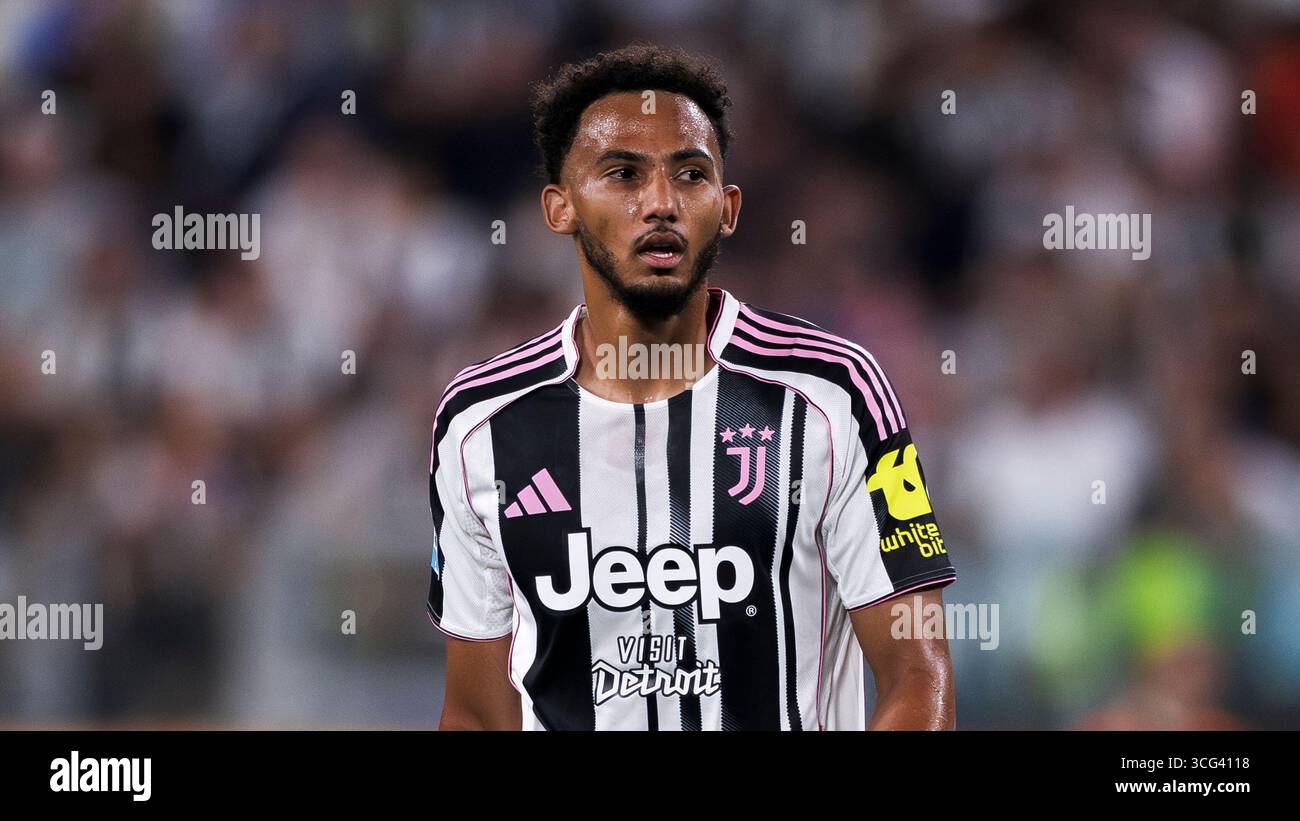 Lloyd Kelly of Juventus FC looks on during the Serie A football match ...