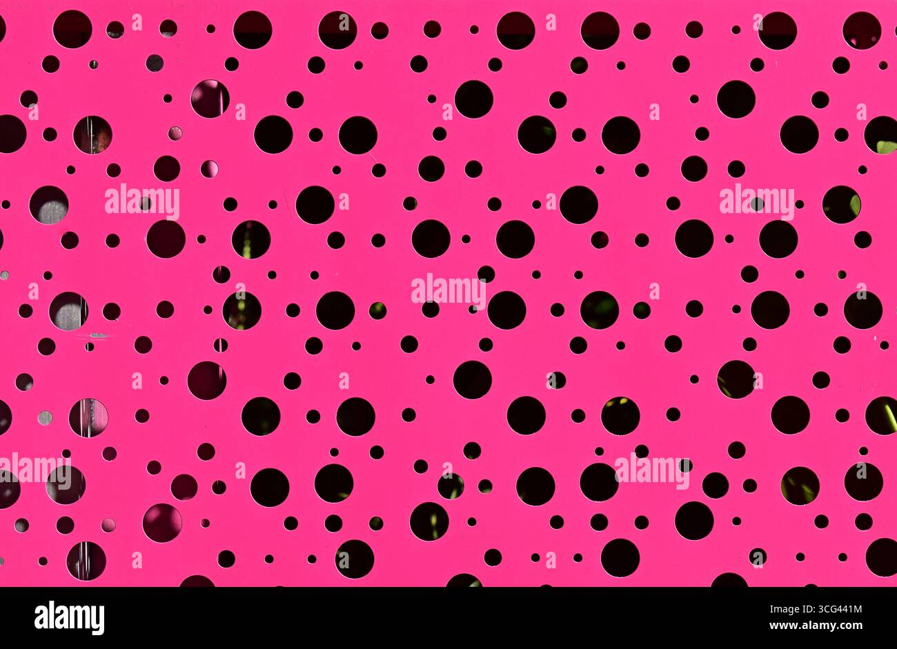 Perforated metal sheet painted pink in Tijuca neighborhood, Rio de ...
