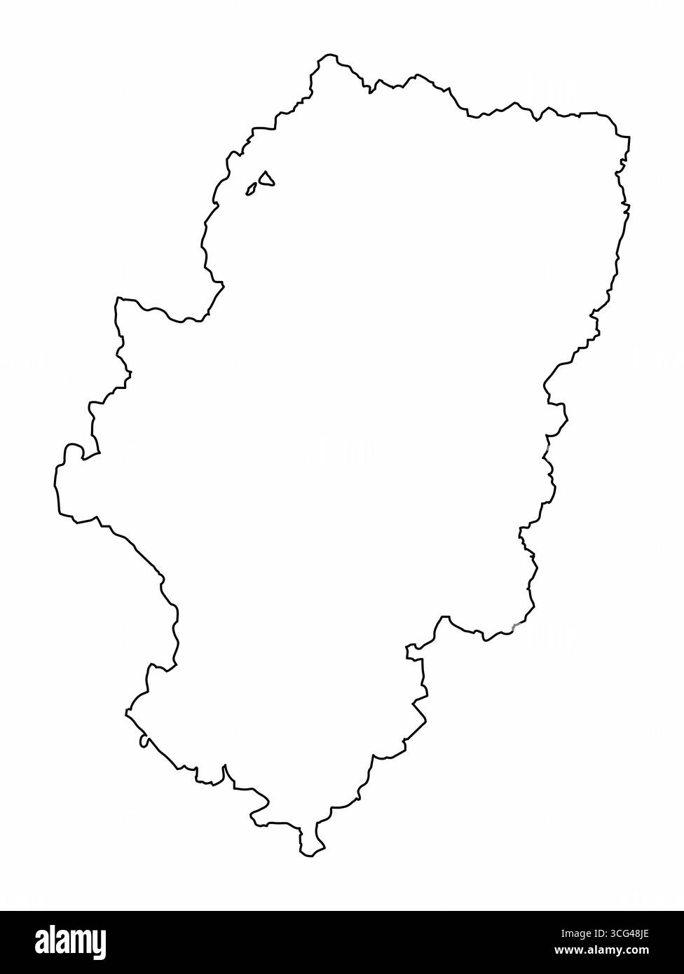 The Aragon region, outline map isolated on white background, Spain ...