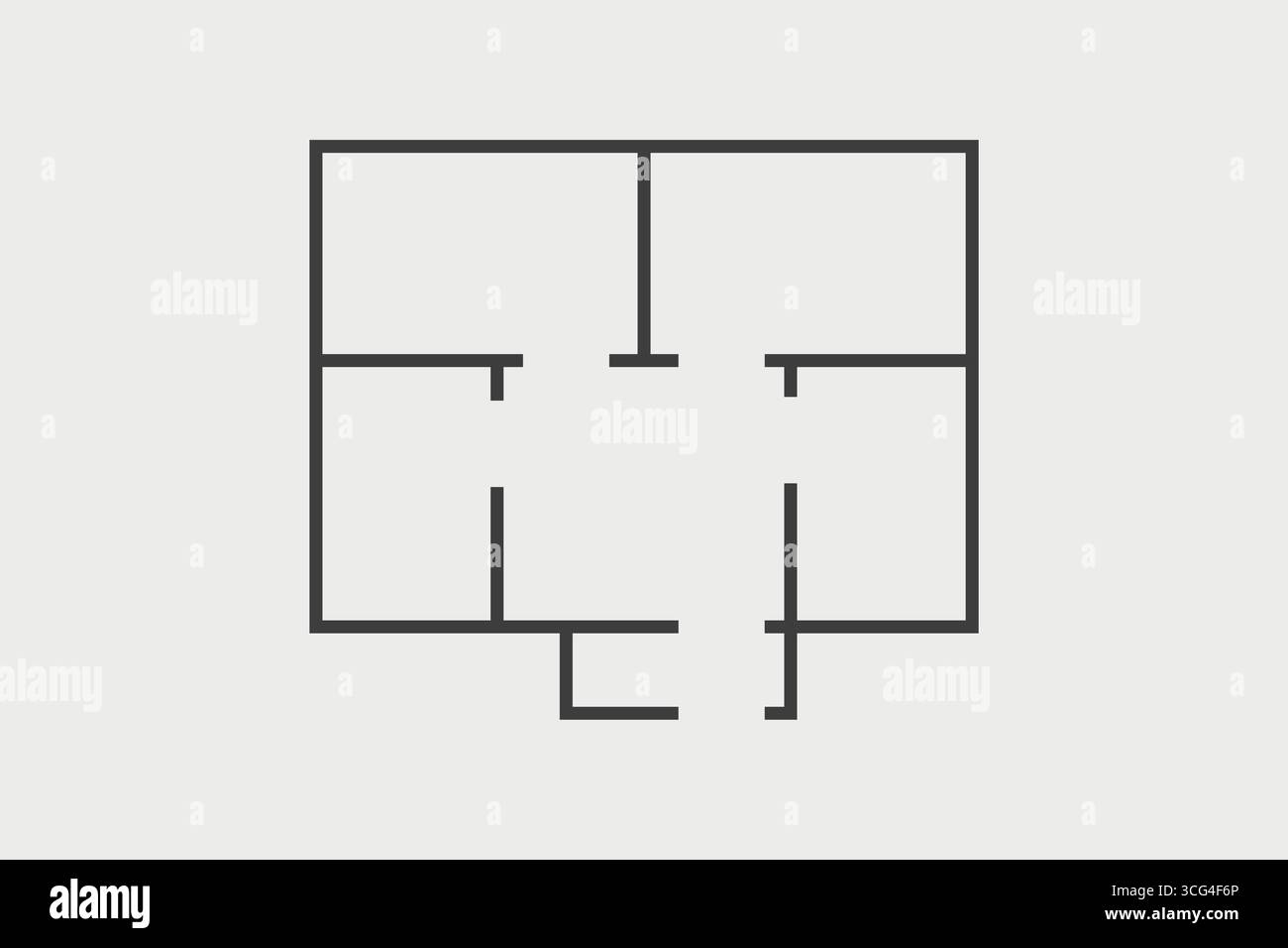 Floor plan simple icon room flat apartment modern unfurnished house ...