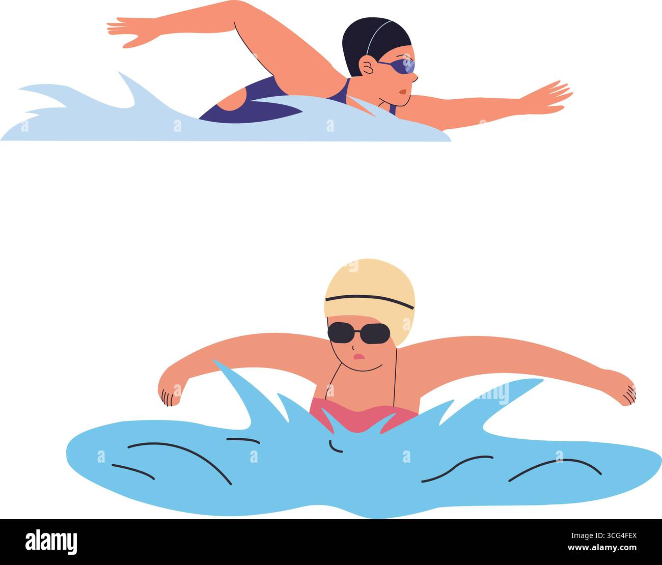 Women swim race pool Stock Vector Images - Alamy