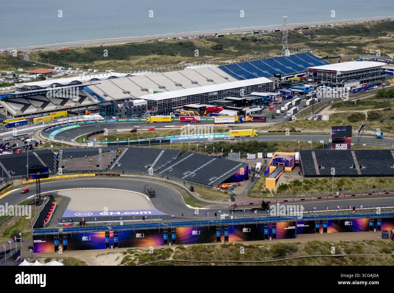 ZANDVOORT - A drone photo of Circuit Zandvoort in the run-up to the ...