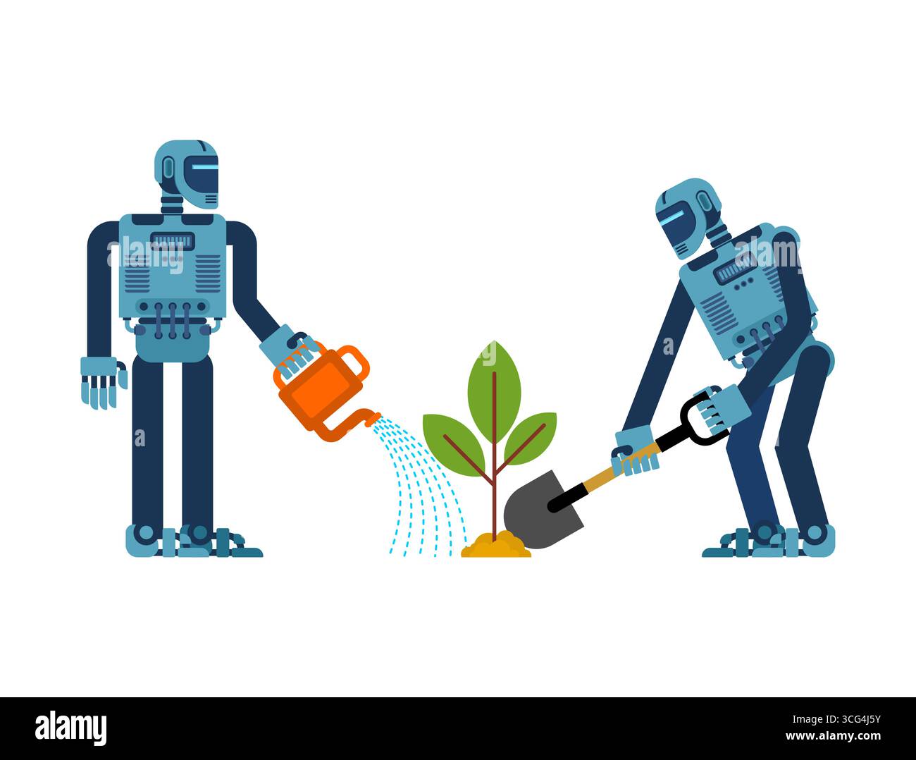 Teamwork agriculture gardening planting Stock Vector Images - Alamy
