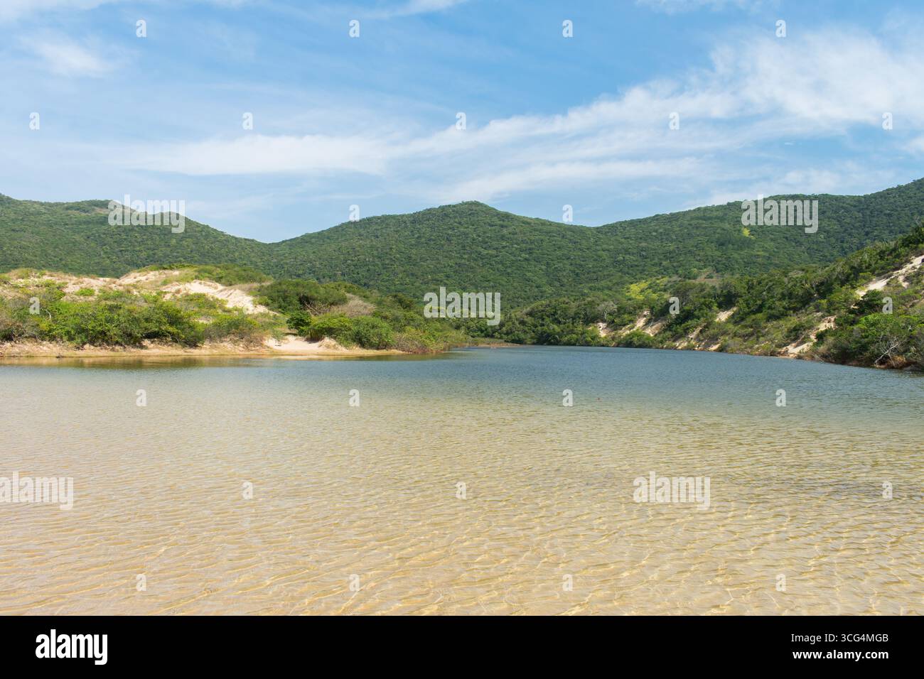 A view of the Lagoon at Lagoinha do Leste beach, isolated beach in the ...