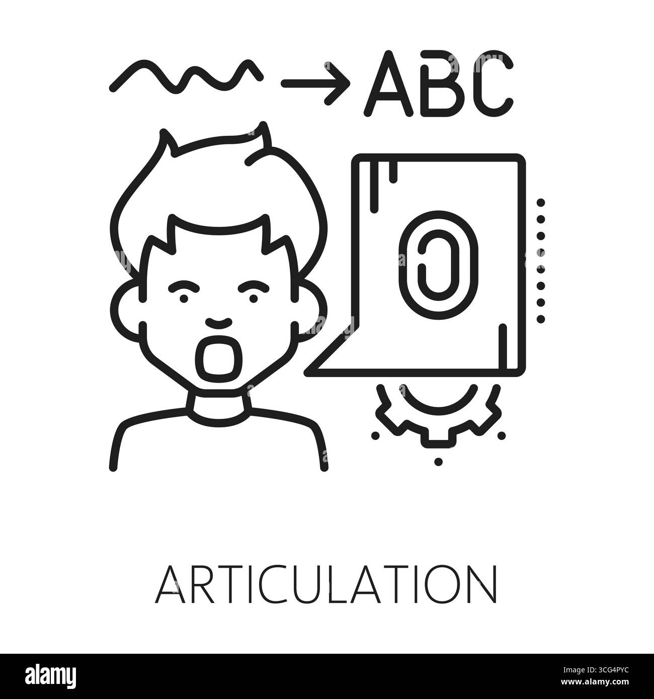 Kids articulation cognitive ability line icon or sign. Kids ...